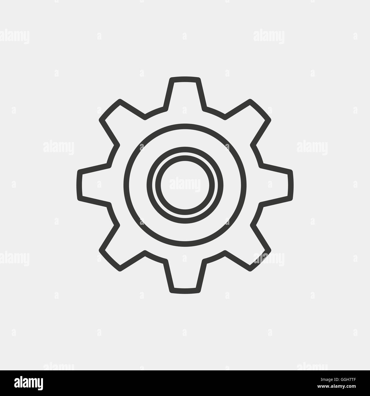 Gear setting icon brown line hi-res stock photography and images - Alamy