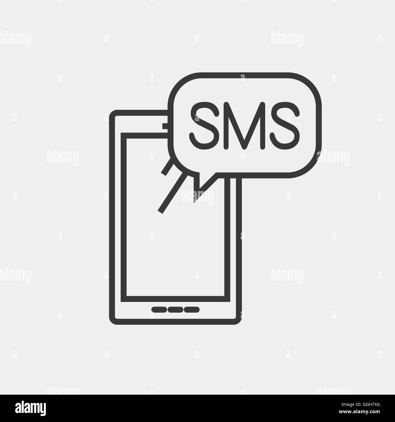 Sms icon outline design hi-res stock photography and images - Alamy