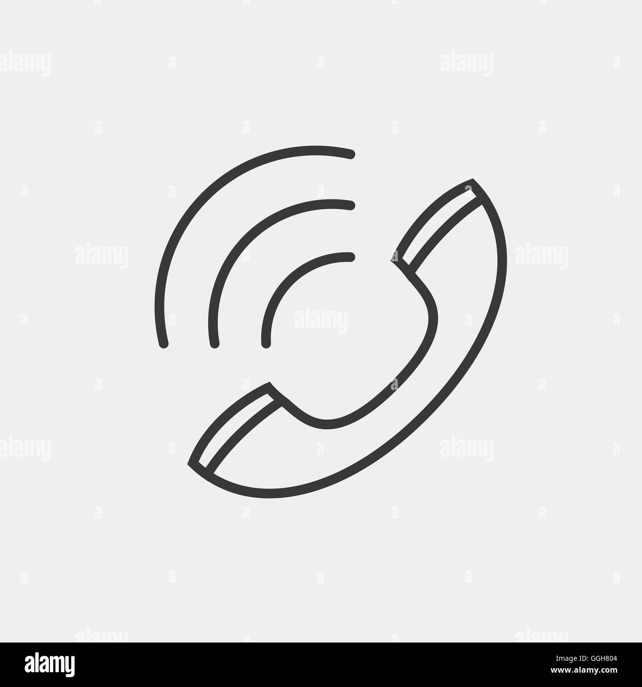 pictograph of phone icon of brown and thin outline Stock Vector Image ...
