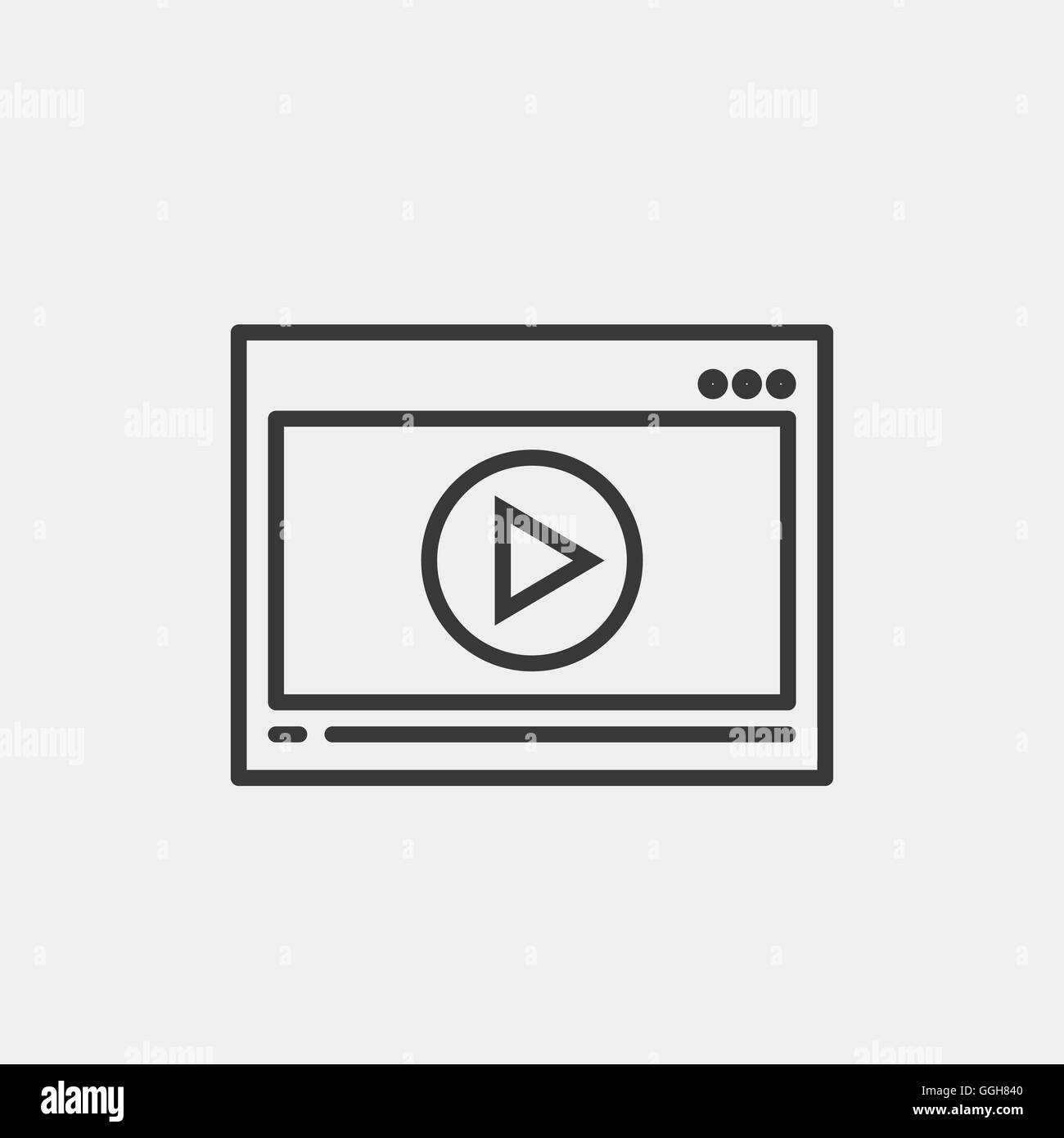 video player icon of brown outline for illustration Stock Vector Image ...