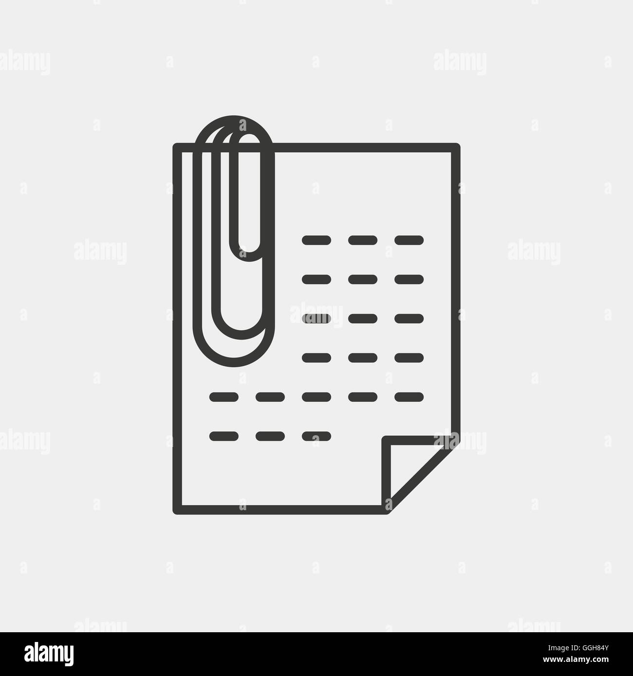 paper with clip icon of brown outline for illustration Stock Vector ...