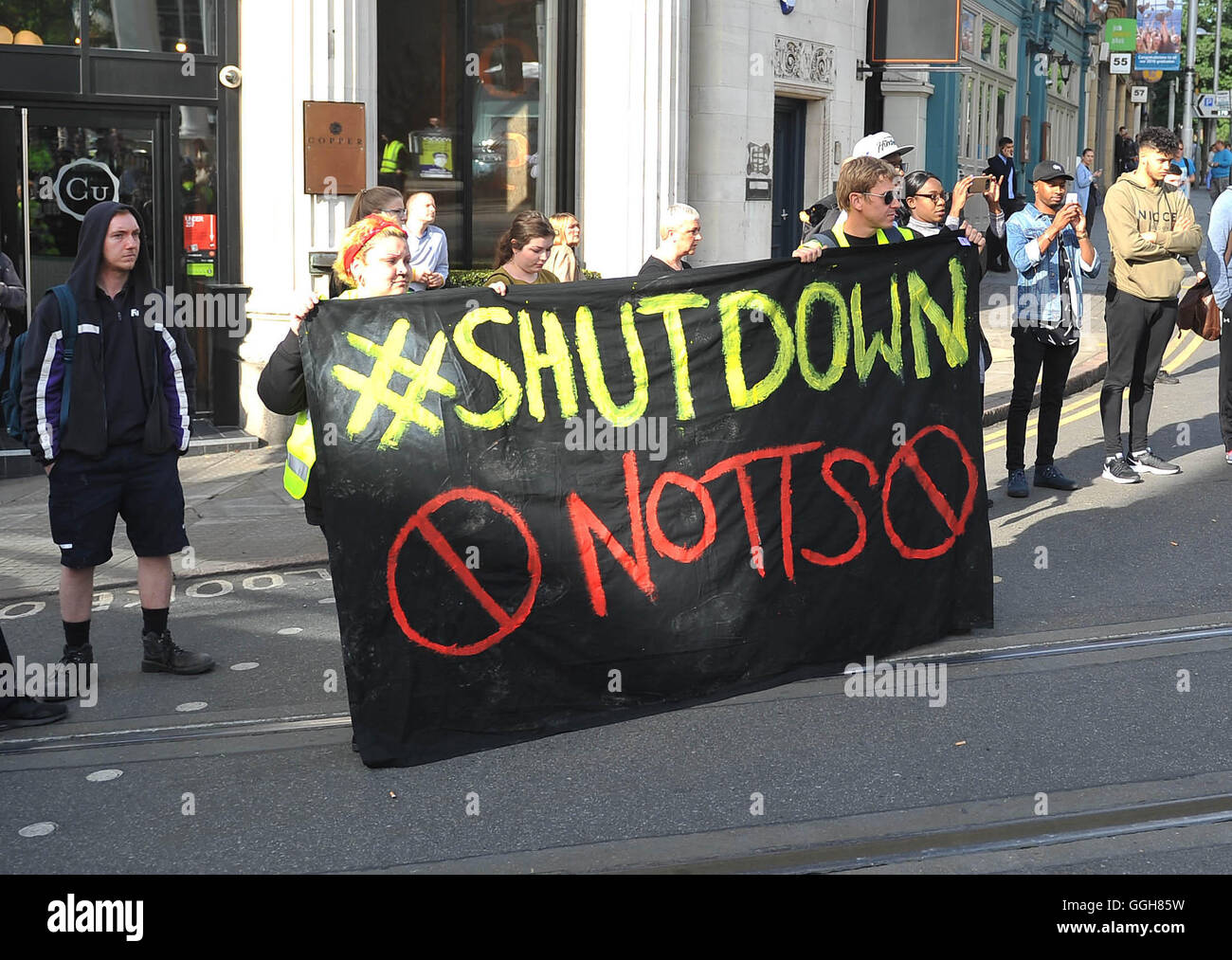 Activists outside Nottingham Theatre Royal shut down part of the city ...