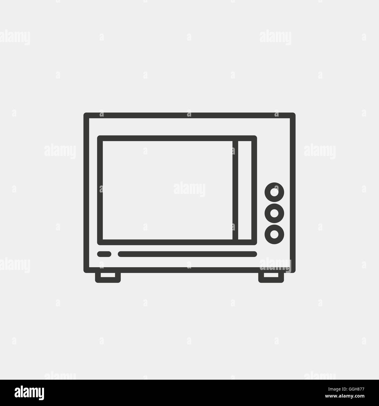 microwave outline icon of brown outline for illustration Stock Vector ...