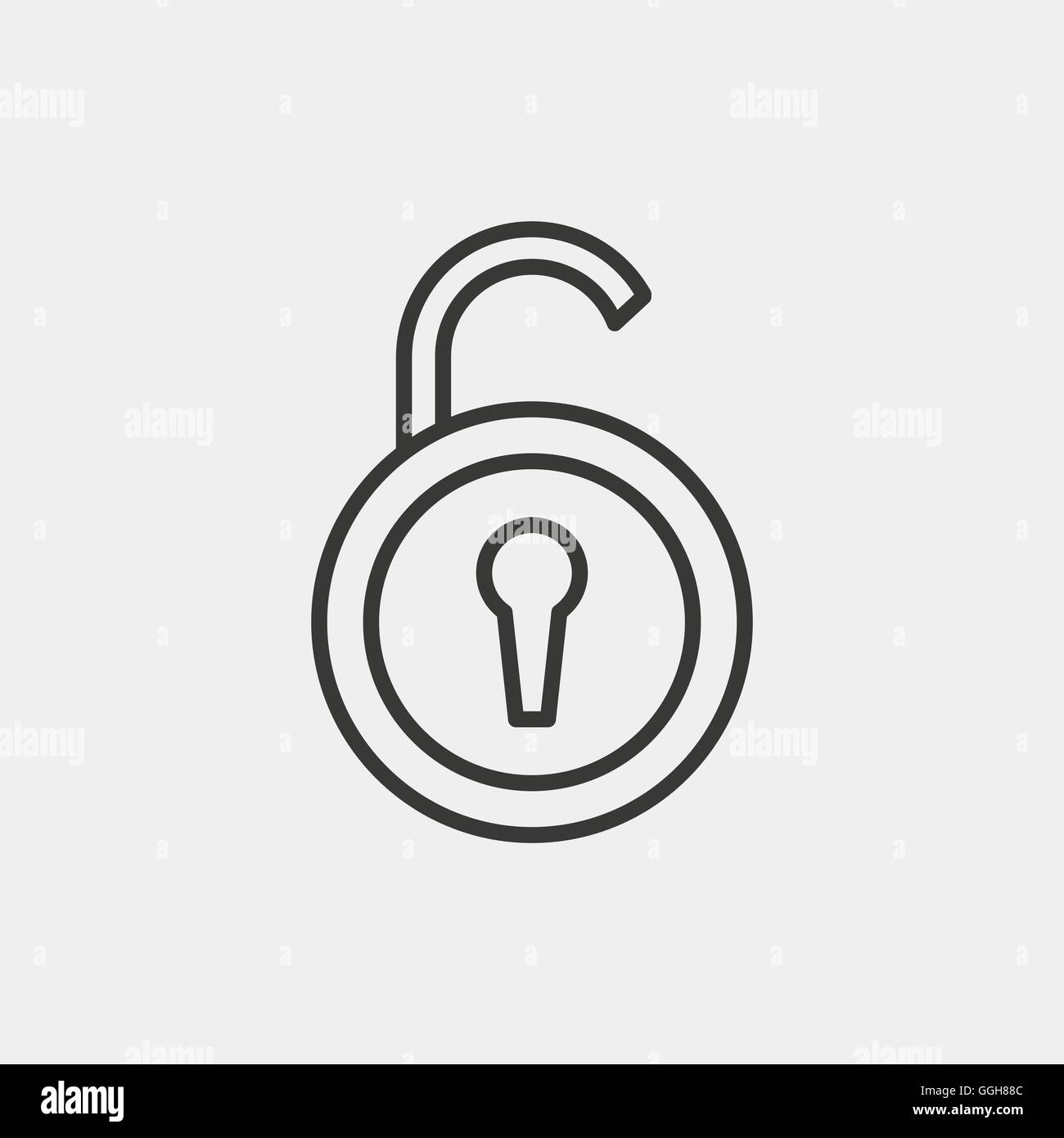 unlock outline icon of brown outline for illustration Stock Vector ...