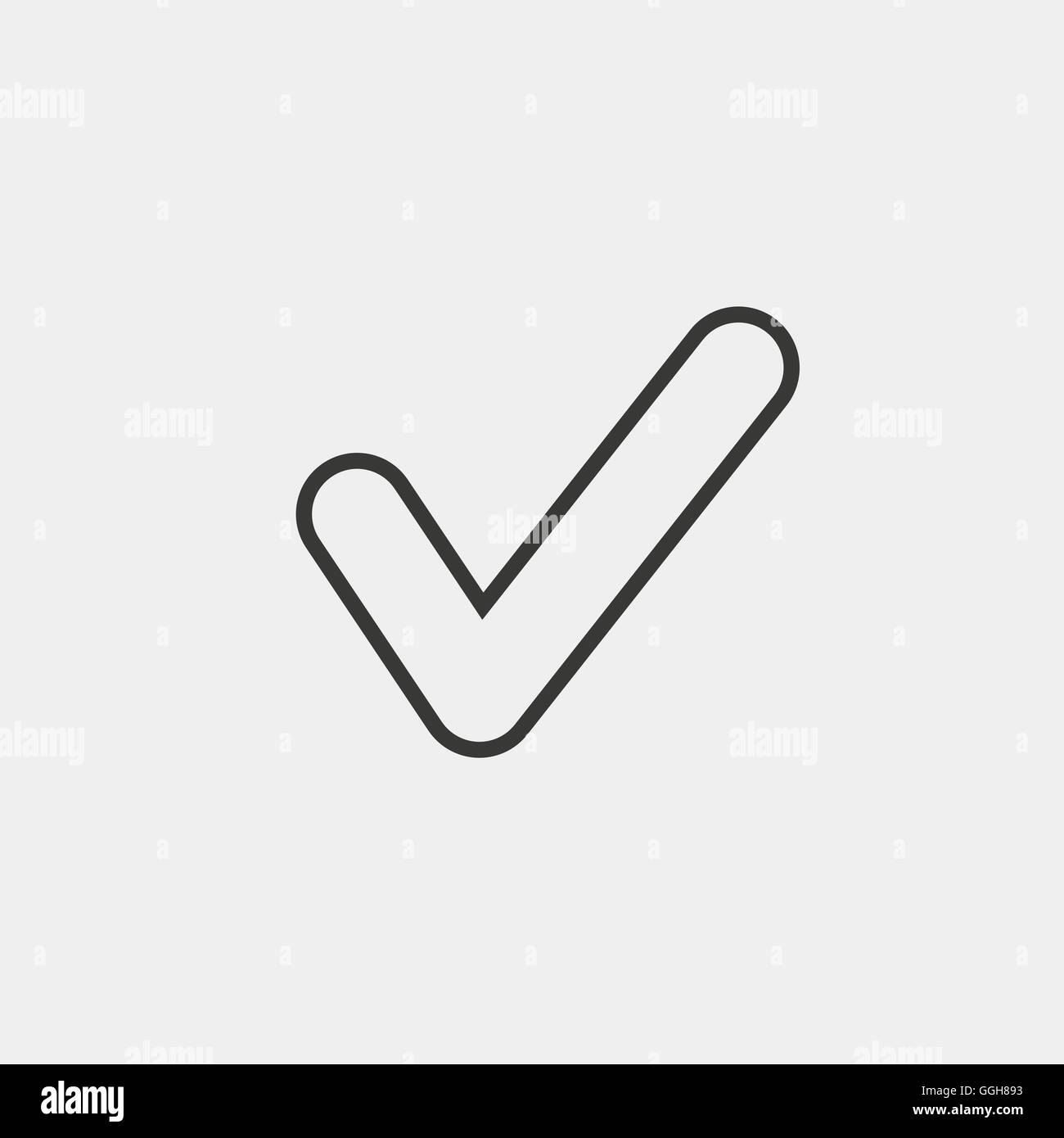 check mark icon of brown outline for illustration Stock Vector Image ...