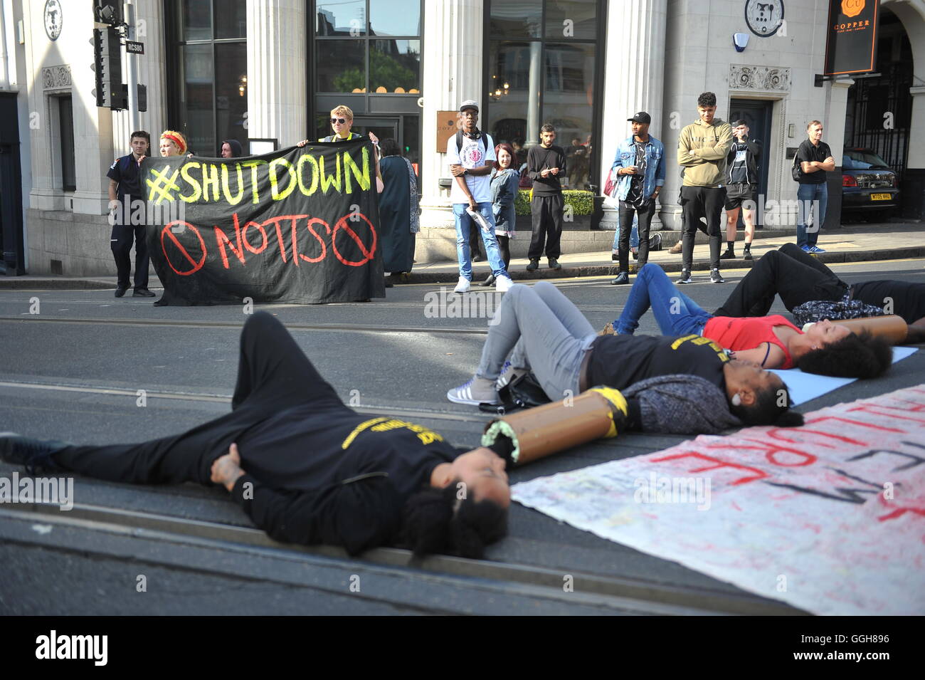Activists outside Nottingham Theatre Royal shut down part of the city ...