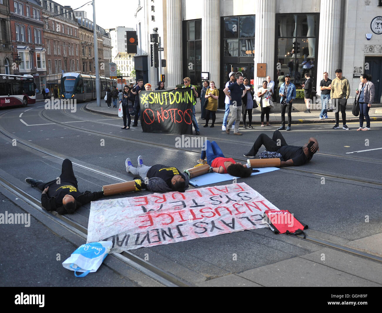Activists outside Nottingham Theatre Royal shut down part of the city ...
