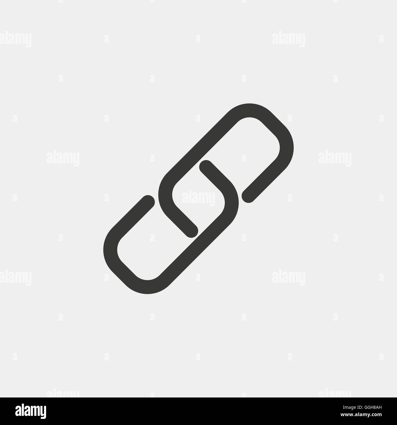 attach link icon of brown outline for illustration Stock Vector Image ...