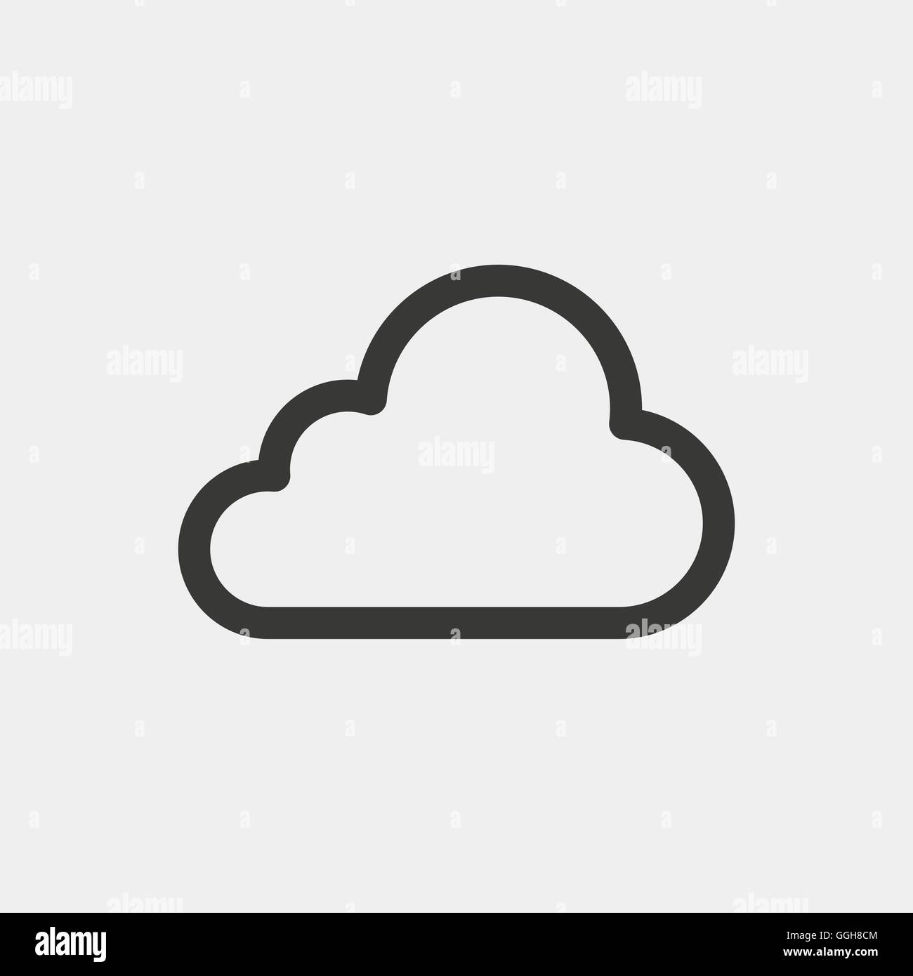 internet cloud icon of brown outline for illustration Stock Vector ...