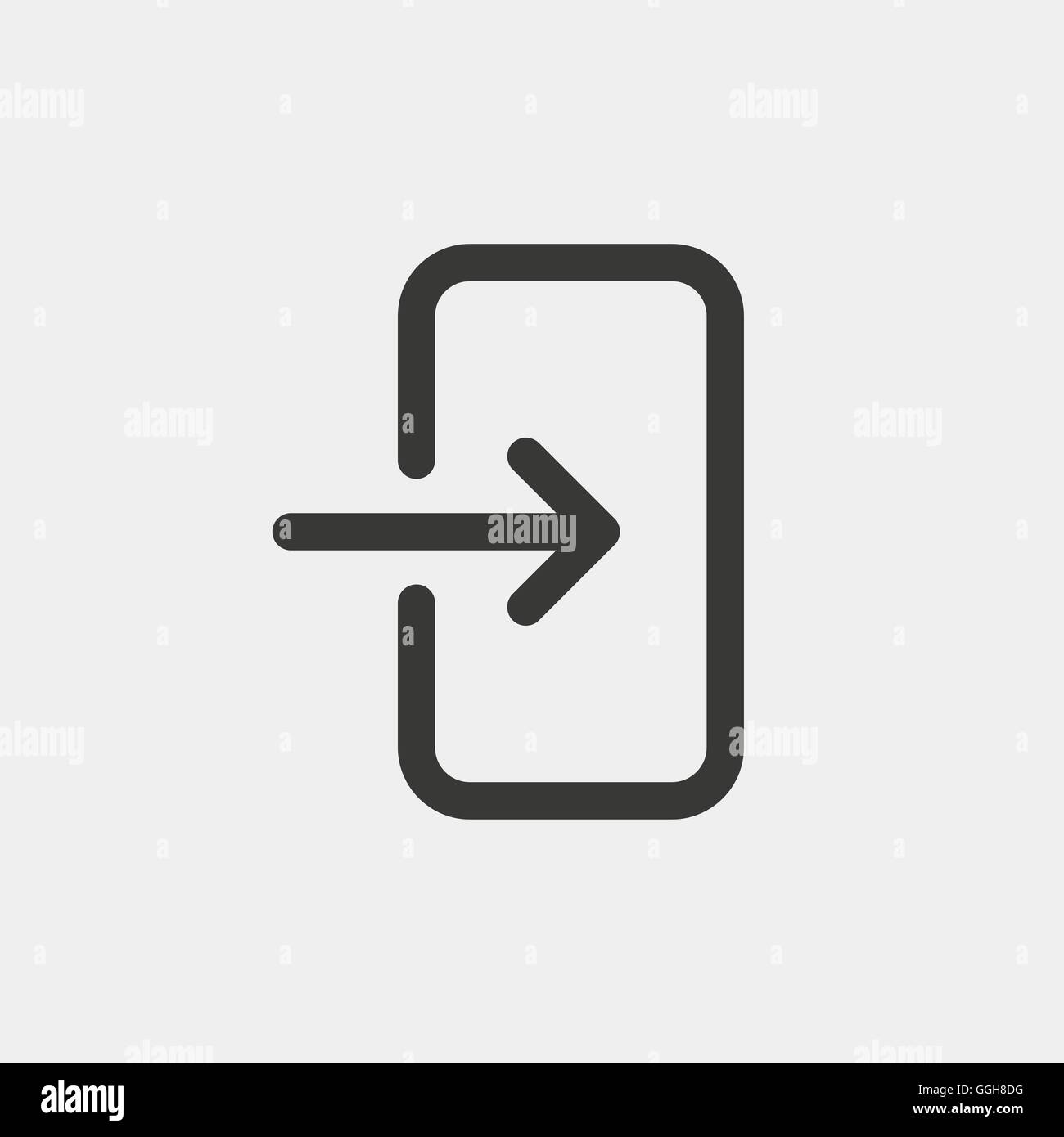 exit icon of brown outline for illustration Stock Vector Image & Art ...