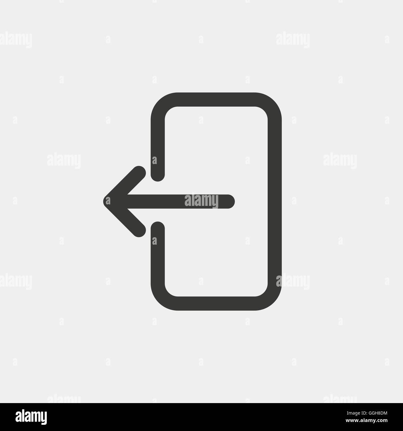 back icon of brown outline for illustration Stock Vector Image & Art ...
