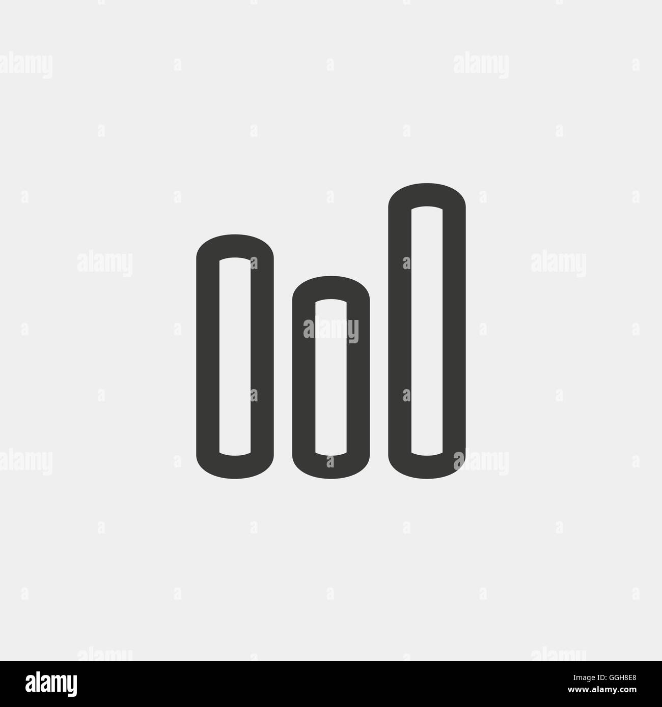 signal strength icon of brown outline for illustration Stock Vector ...