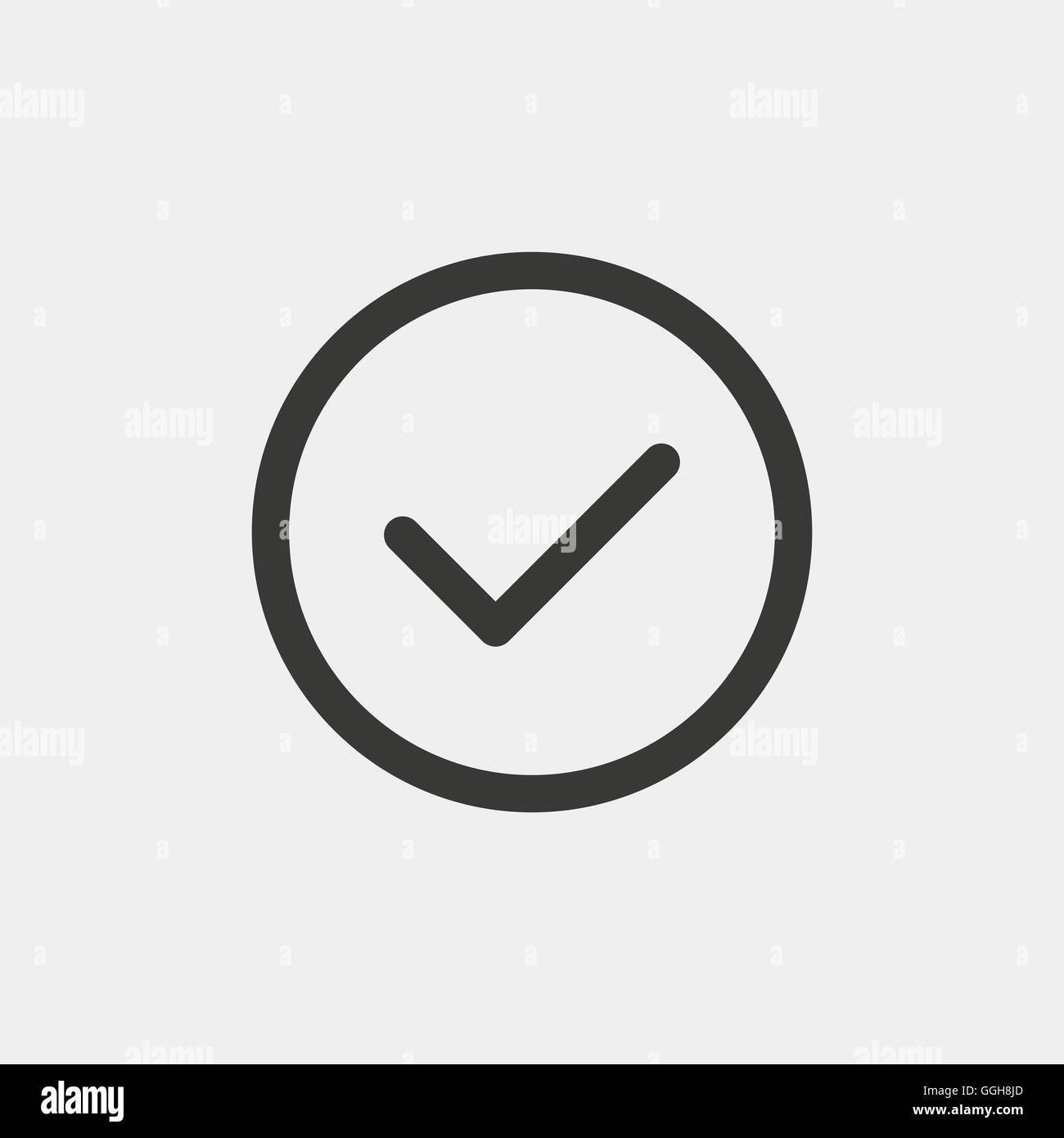 check mark icon of brown outline for illustration Stock Vector Image ...