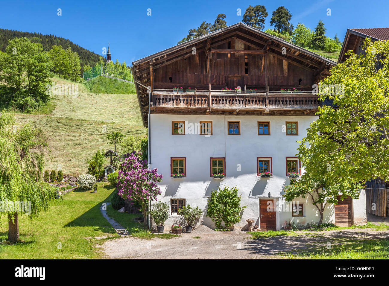 geography / travel, Italy, South Tyrol, age farm on the entrance to the ...