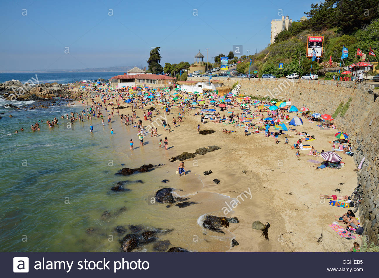 Beach in Concon, Chile Stock Photo: 113481177 - Alamy