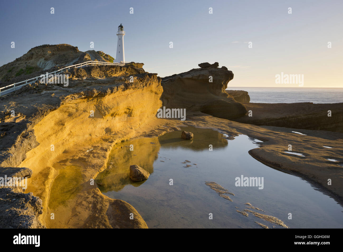 Castle Point lighthouse, Wellington, North Island, New Zealand Stock ...
