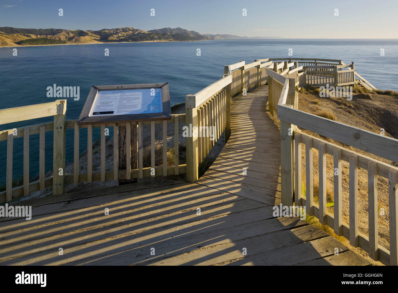 Observation point, Castle Point lighthouse, Wellington, North Island ...