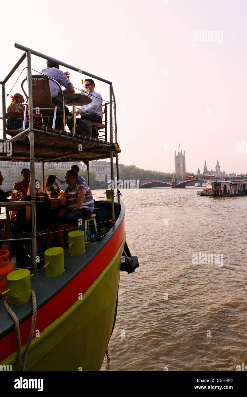 Tamesis Dock Floating Pub at Albert Embankment offers a nice view of ...