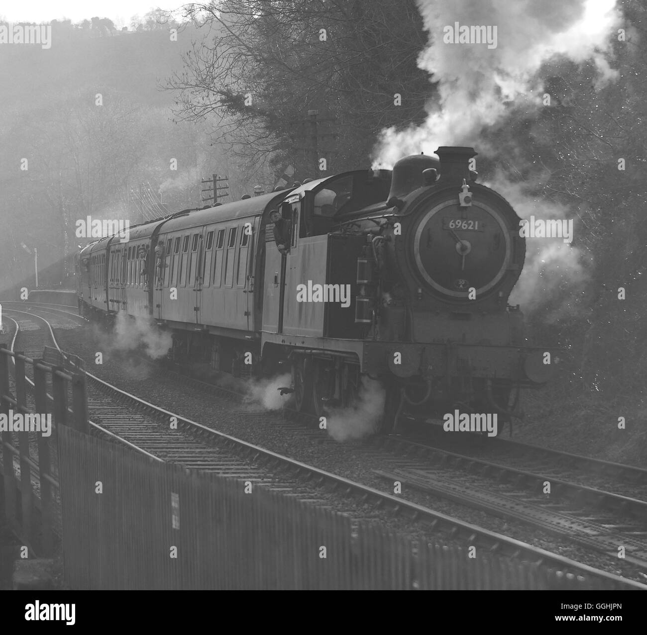 Steam Train in motion Stock Photo - Alamy