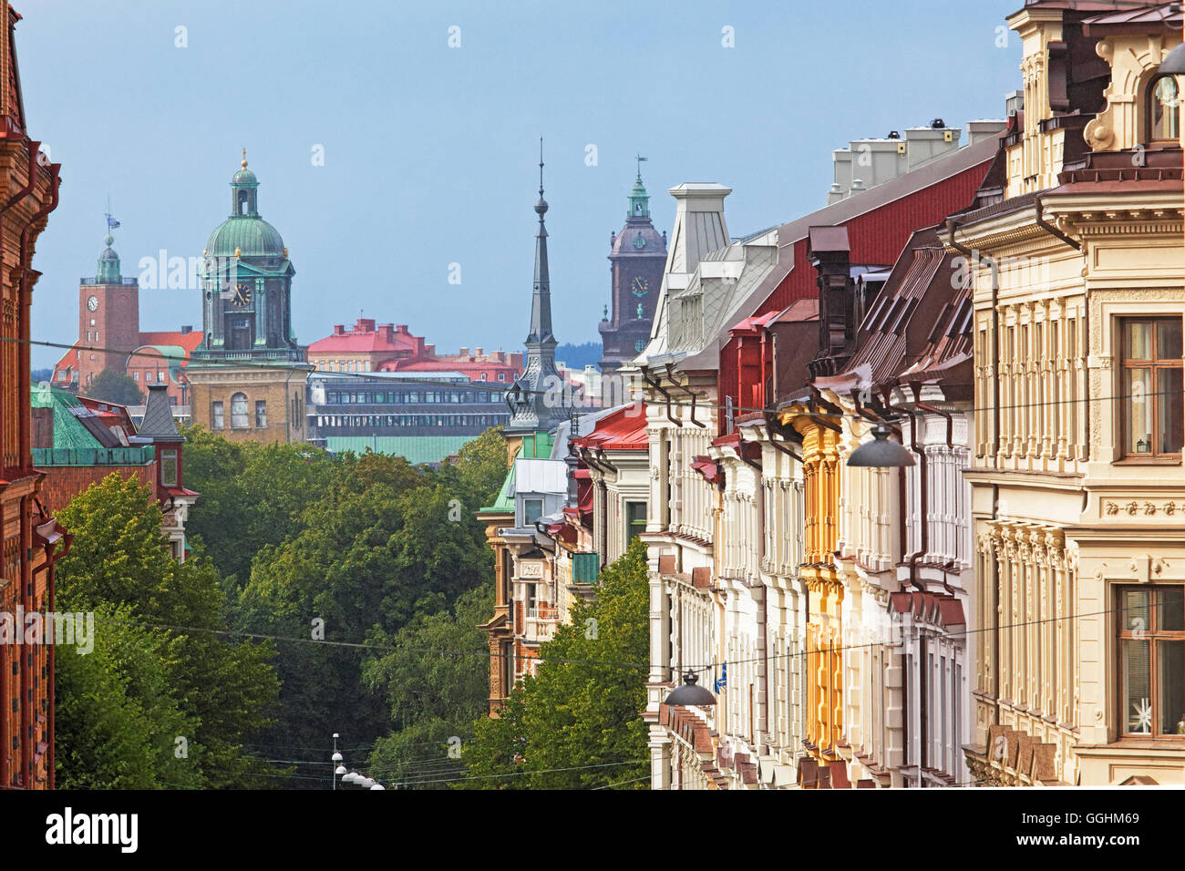 View from Vasastaden over the old town of Gothenburg, Sweden Stock ...