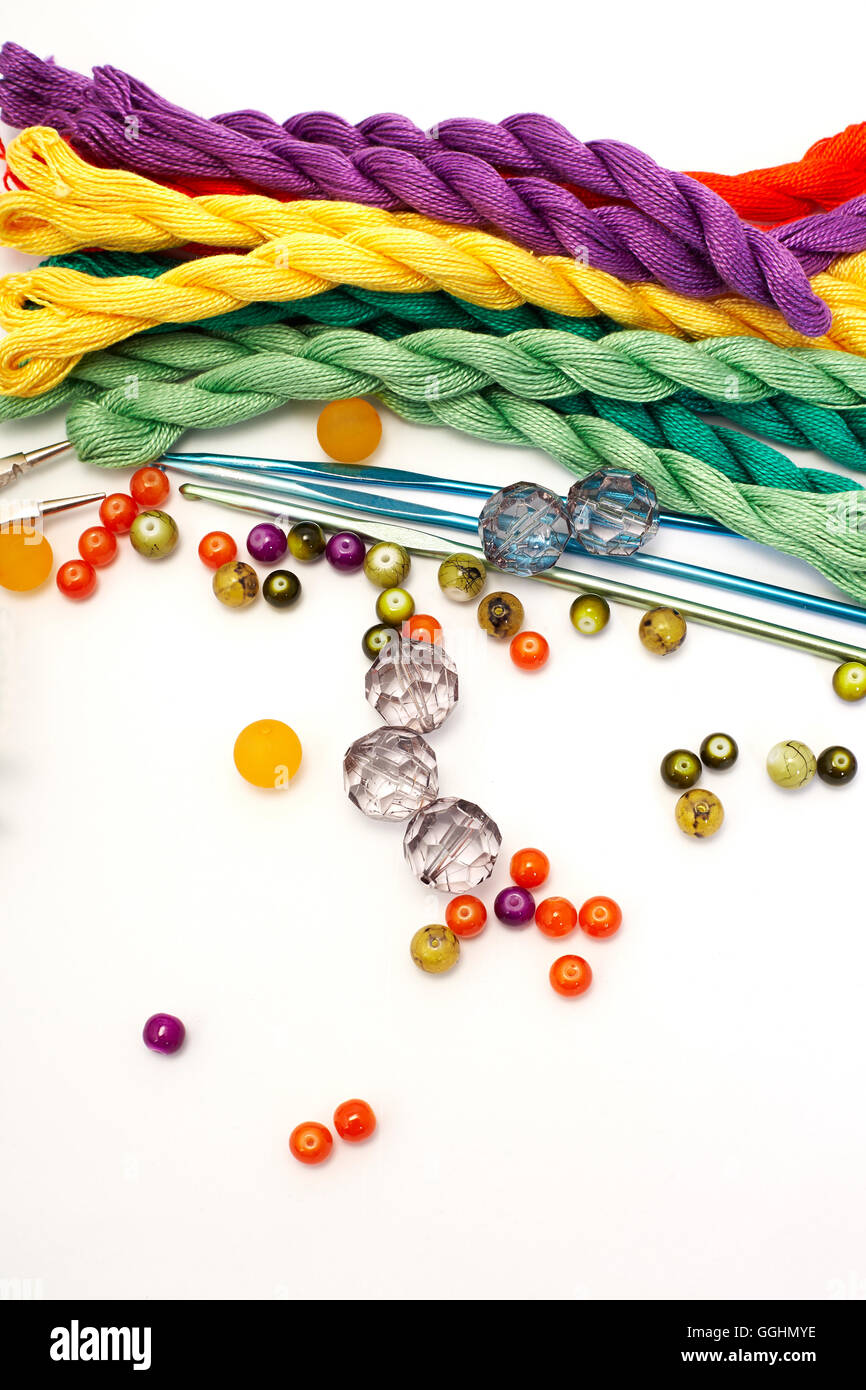 colorful beads for beading and jewelry making Stock Photo - Alamy