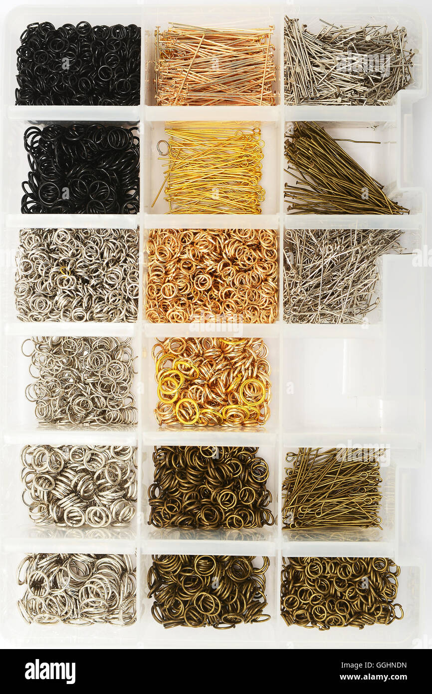 metal parts for beading and jewelry making Stock Photo - Alamy