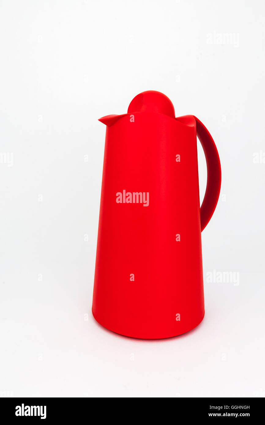 red plastic water jug with white background Stock Photo - Alamy