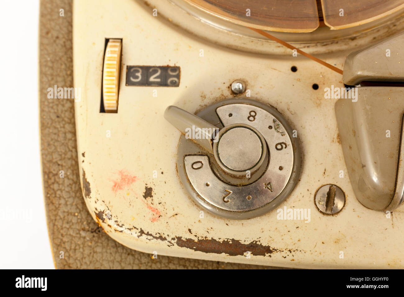 vintage old portable tape recorder with white background Stock Photo - Alamy