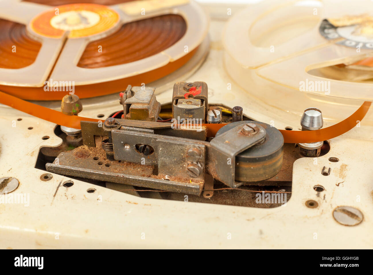 vintage old portable tape recorder with white background Stock Photo - Alamy