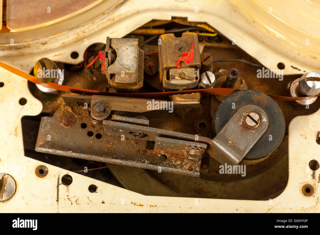 vintage old portable tape recorder with white background Stock Photo - Alamy