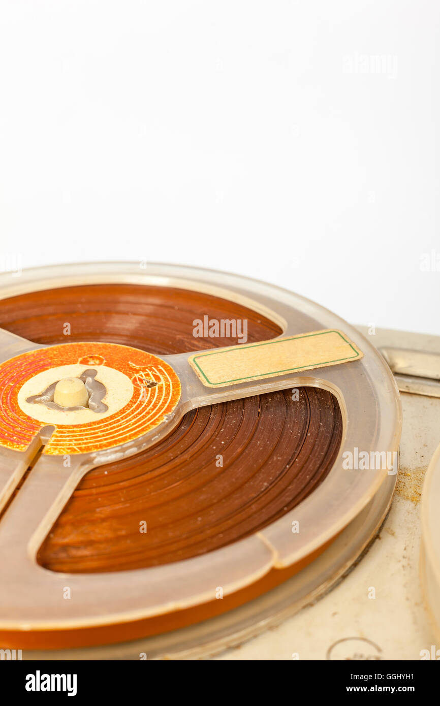 vintage old portable tape recorder with white background Stock Photo - Alamy