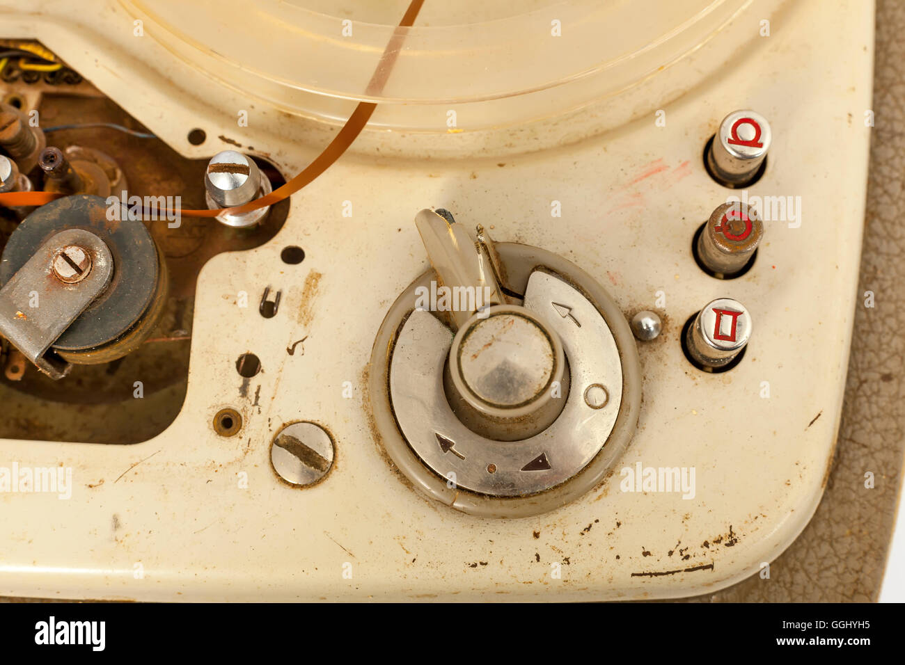 vintage old portable tape recorder with white background Stock Photo - Alamy