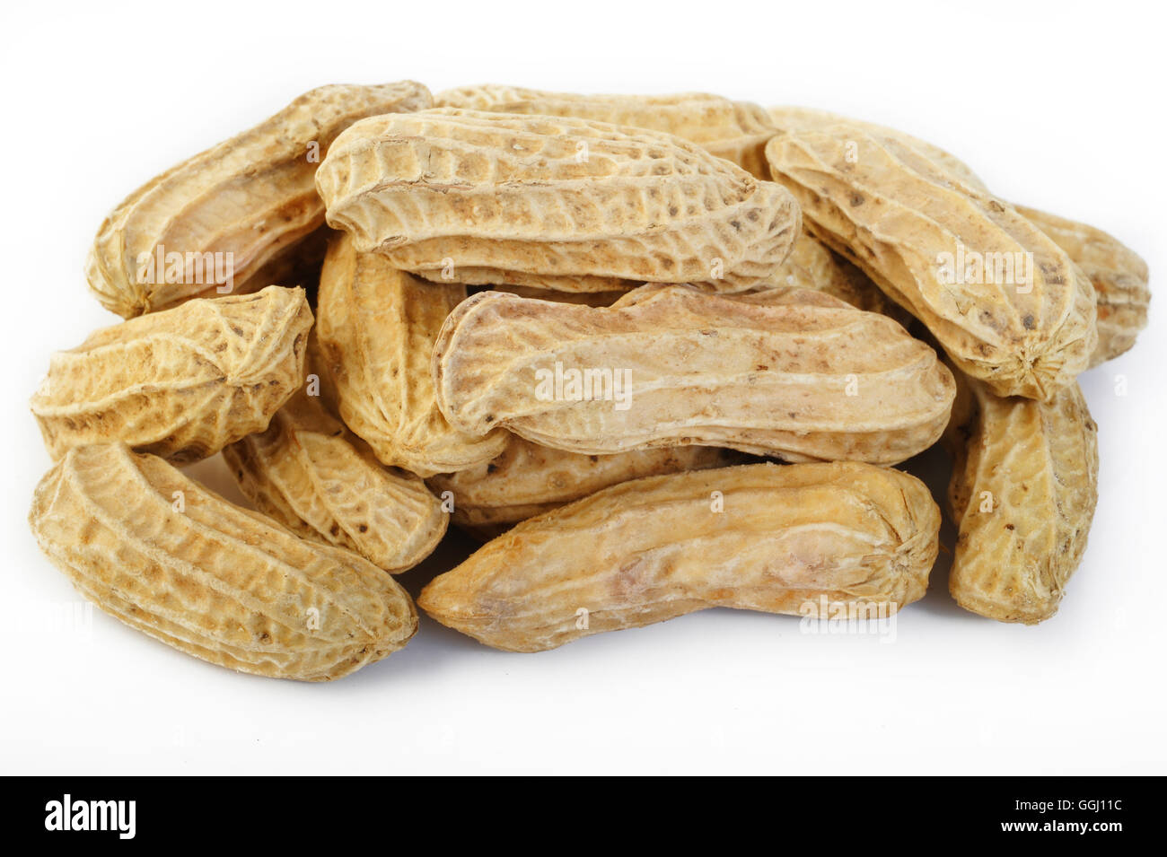 Peanut on white background Stock Photo - Alamy