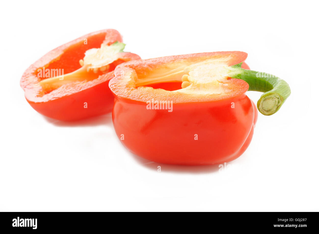 Sliced red pepper isolated on white background Stock Photo - Alamy