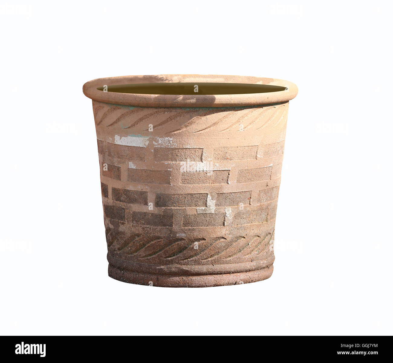 flower pots or jardiniere isolated on white background and have ...