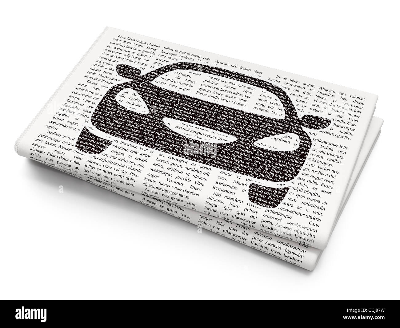 Vacation concept: Car on Newspaper background Stock Photo - Alamy