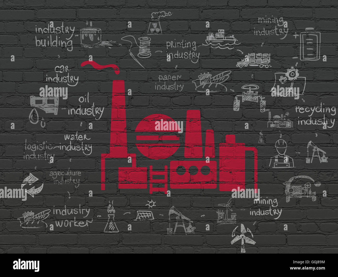 Industry concept: Oil And Gas Indusry on wall background Stock Photo ...