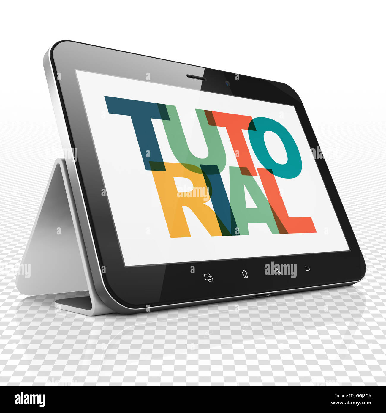 Learning concept: Tablet Computer with Tutorial on display Stock Photo ...