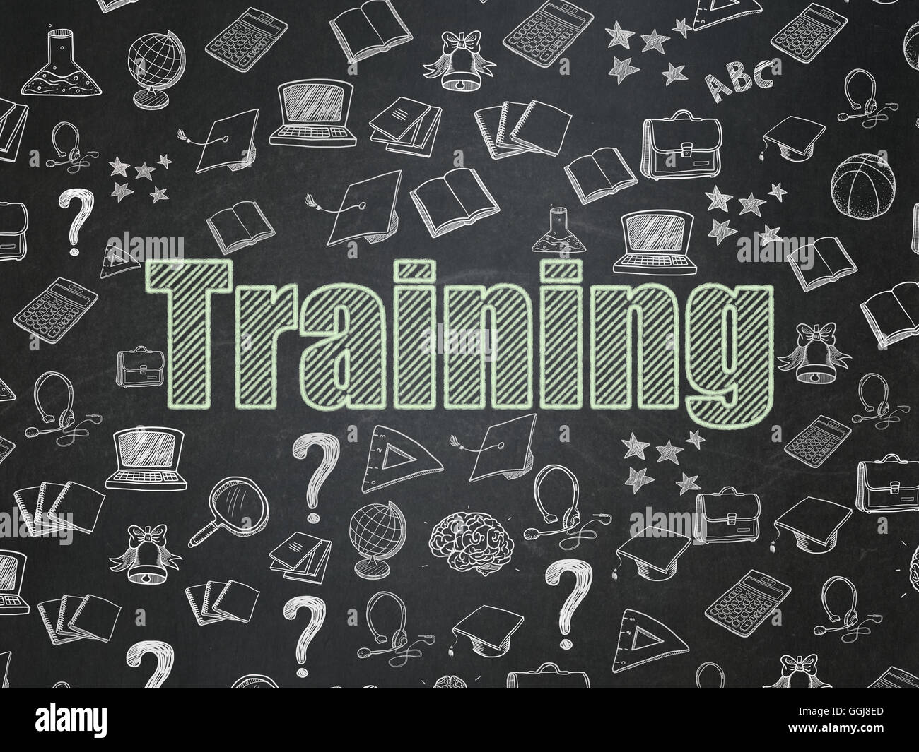 Studying concept: Training on School board background Stock Photo - Alamy
