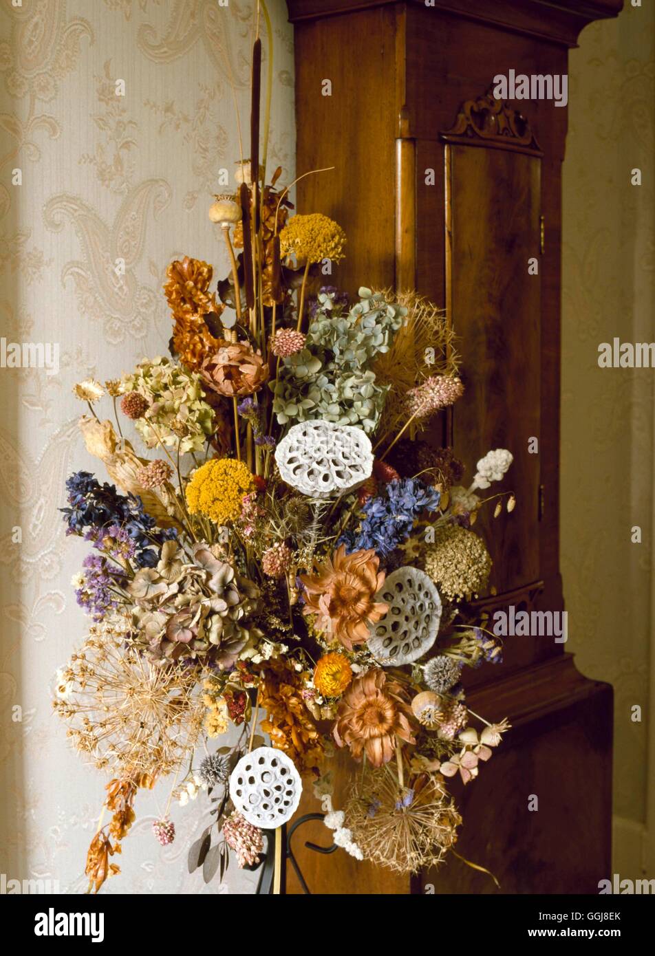 Flower Arrangement - of naturally dried flowers FAR039854 Stock Photo ...