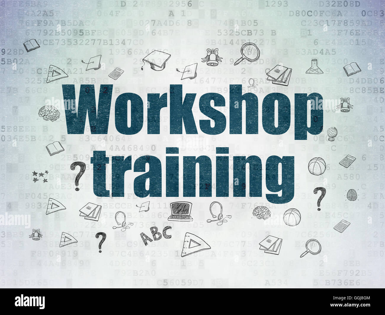Learning concept: Workshop Training on Digital Data Paper background ...