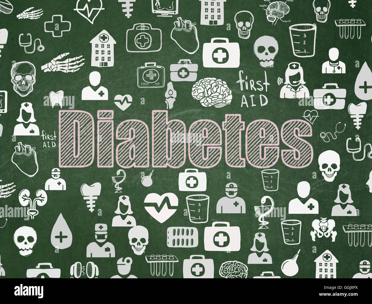 Health concept: Diabetes on School board background Stock Photo - Alamy