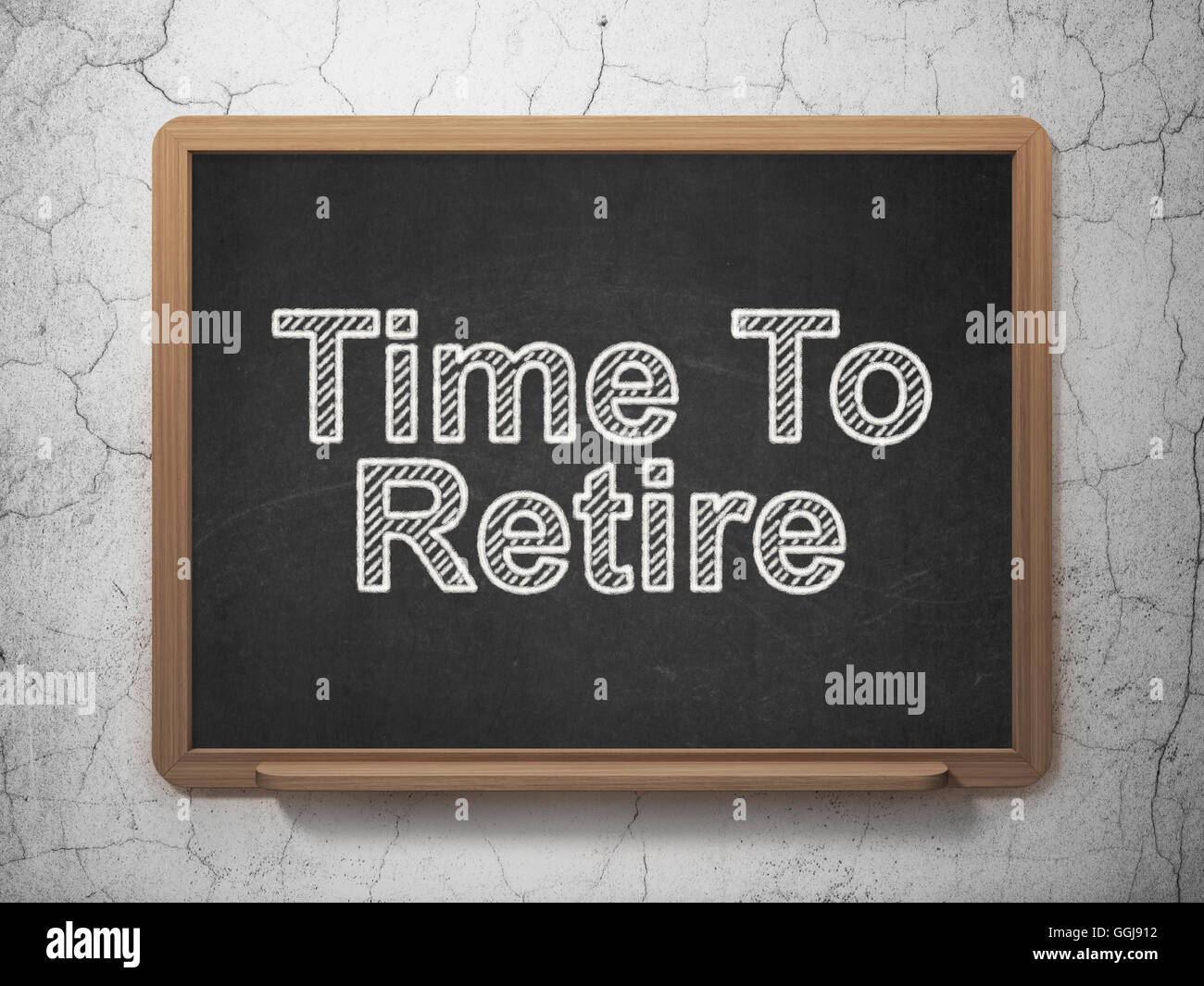 Timeline concept: Time To Retire on chalkboard background Stock Photo ...