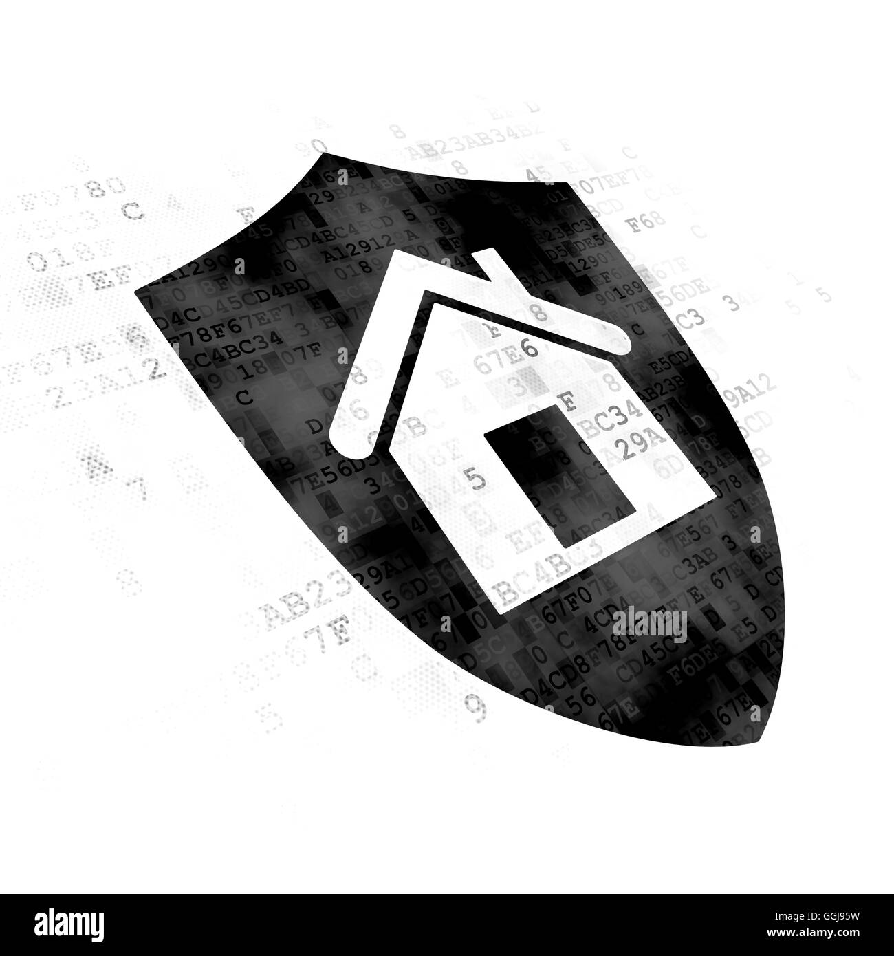 House shield icon on Black and White Stock Photos & Images - Alamy