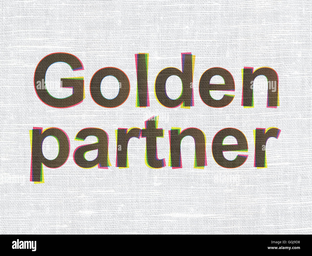 Business concept: Golden Partner on fabric texture background Stock ...
