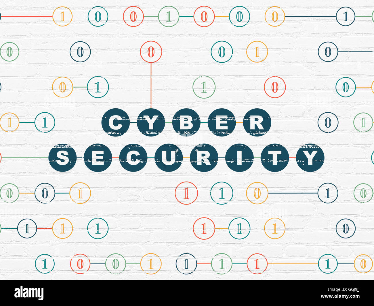 Safety concept: Cyber Security on wall background Stock Photo - Alamy