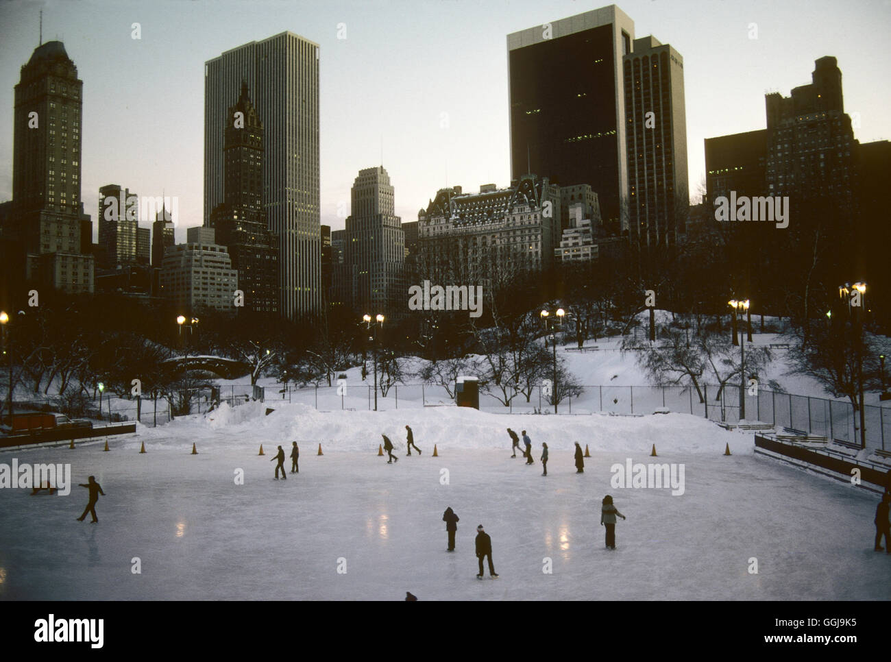 Central Park Ice Skating New York snow winter 1979 bad weather ...