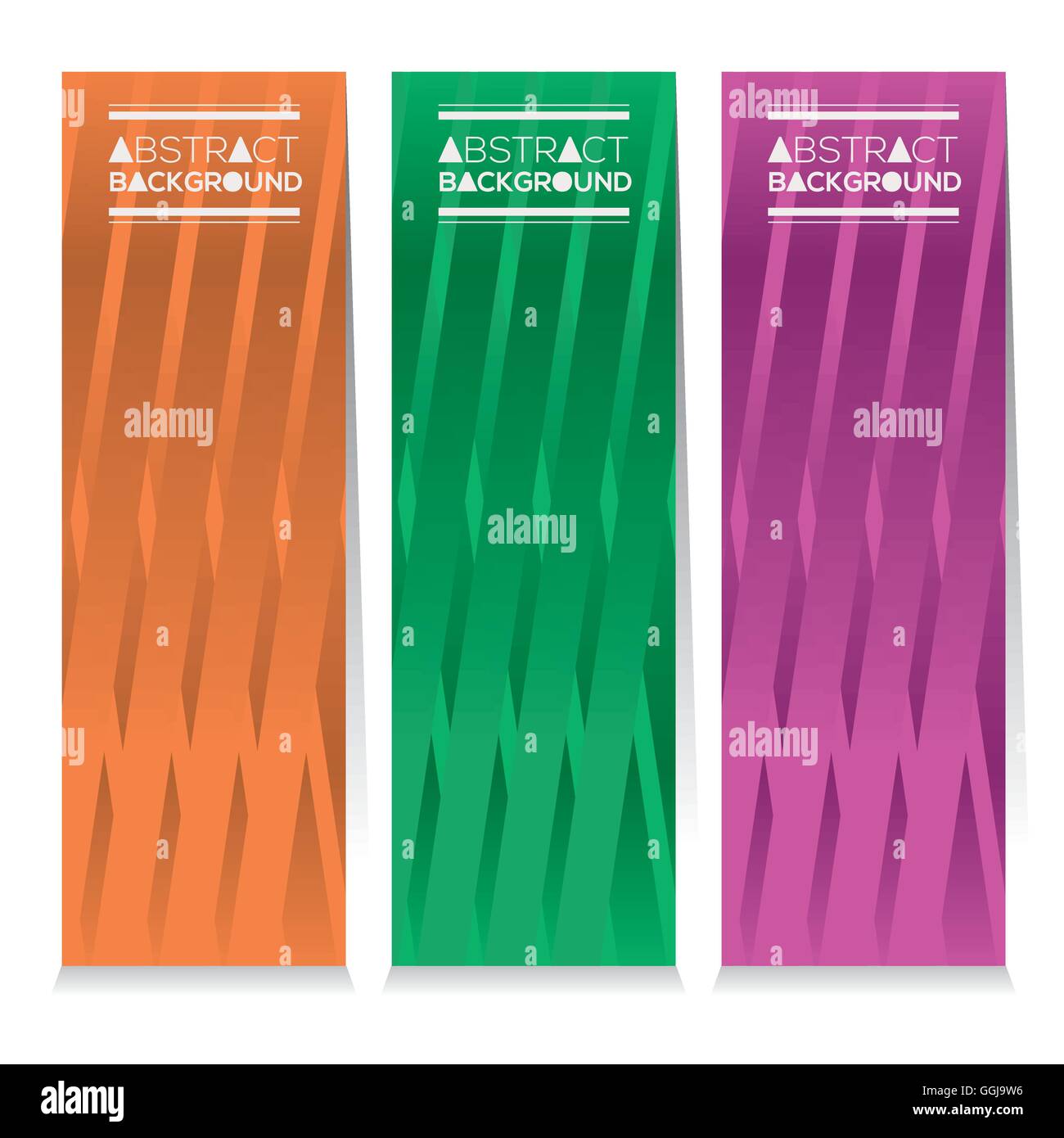 Vertical Banner Set Of Three Modern Graphic Theme Vector Illustration ...
