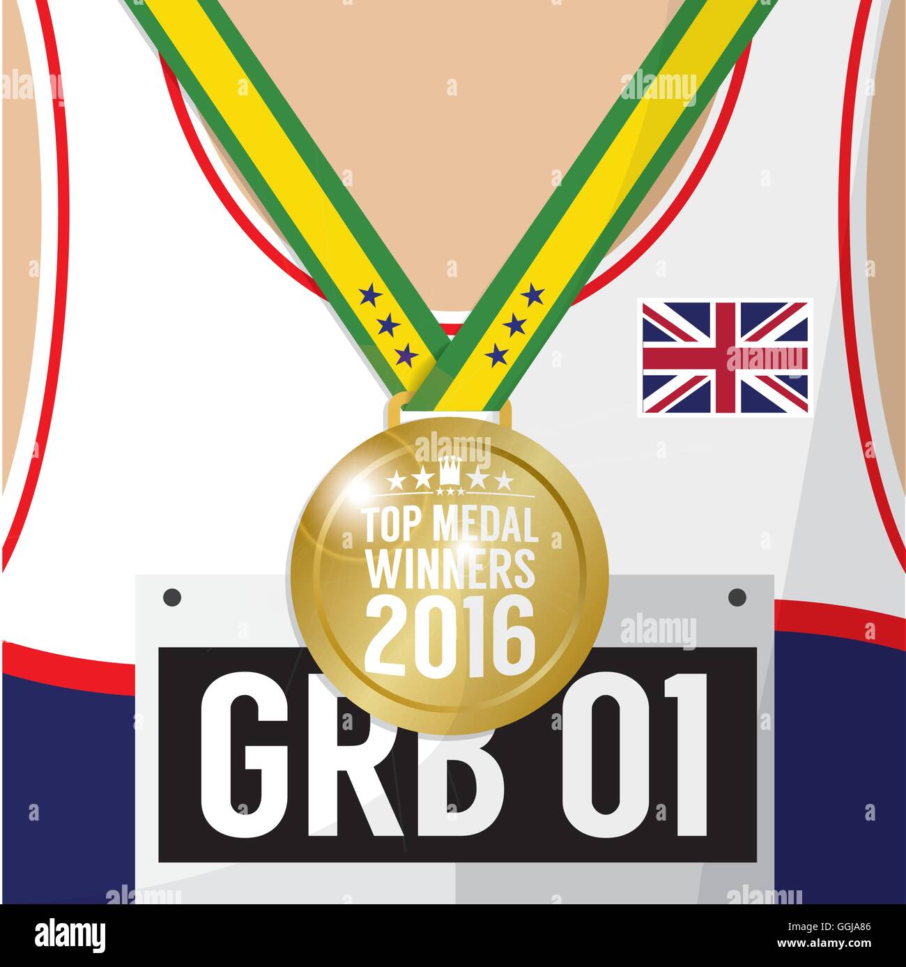 Top Medal Winner 2016 Sport Competition Concept Vector Illustration ...