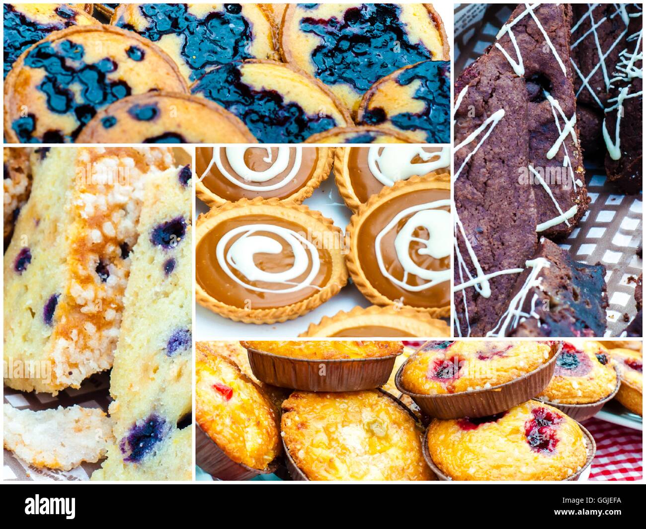 Photo collage of traditional British cakes Stock Photo - Alamy